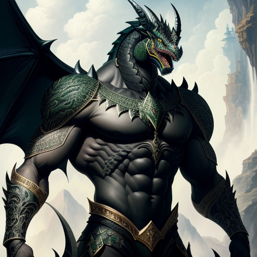 Humanoid Black Dragon