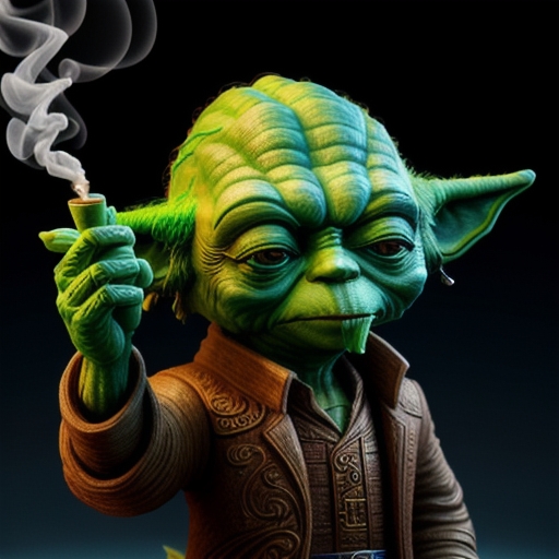 Yoda Smoking Weed