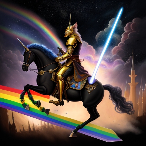 Viking Riding A Unicorn In Space