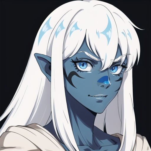 White Hair Tan Skin Art