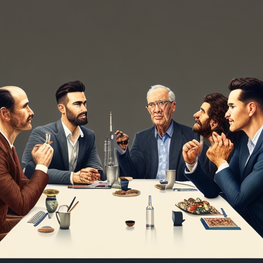 Group Of People Talking At Table