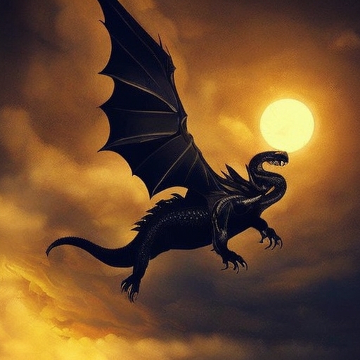 Black Dragon Flying