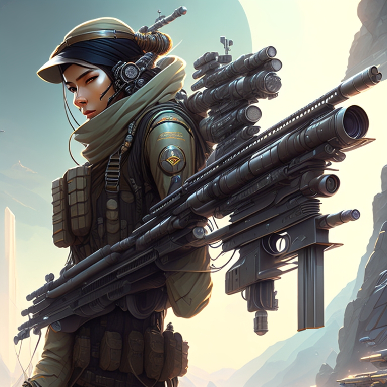 Futuristic Sniper Soldier