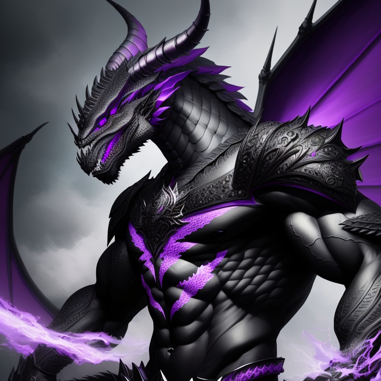 Black Anthro Dragon