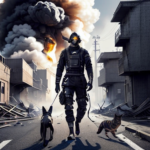 Cat Walking Away From Explosion