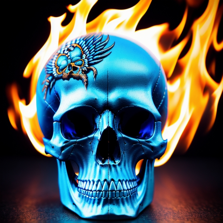 Realistic Fire Skull Wallpaper