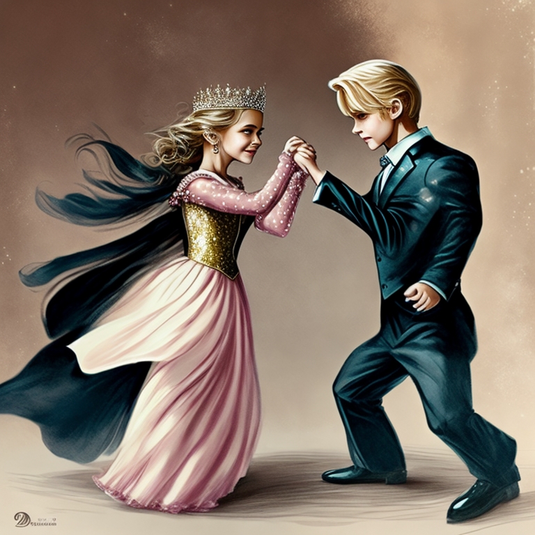 Prince And Princess In Love Dancing