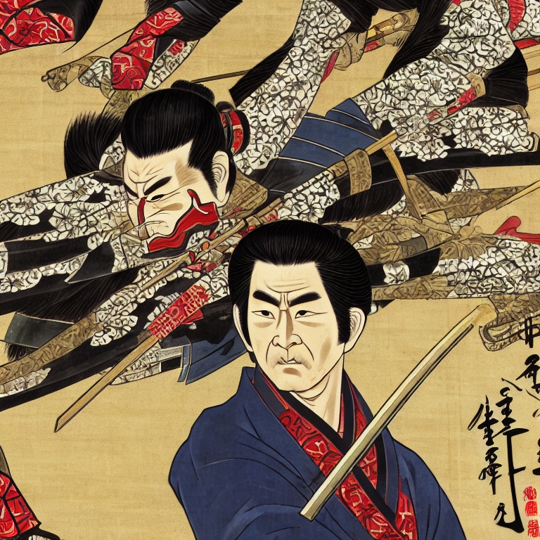 Traditional Japanese Paintings Samurai