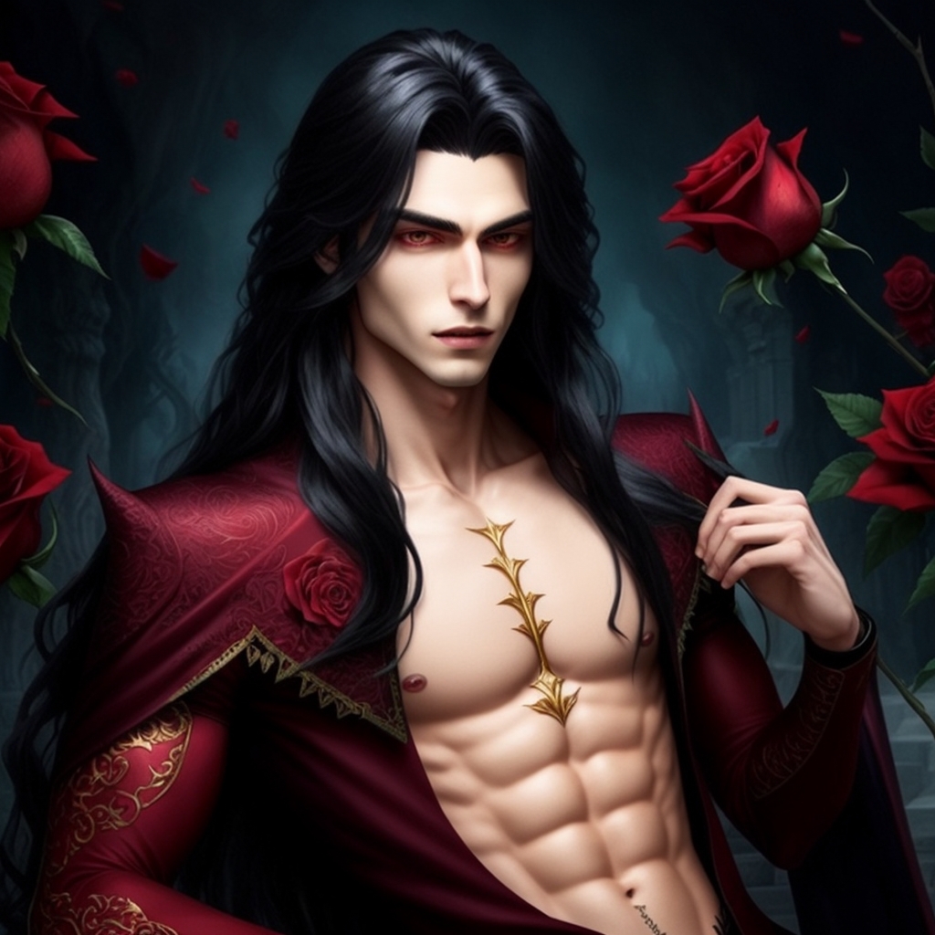 Handsome Vampire Men Long Hair
