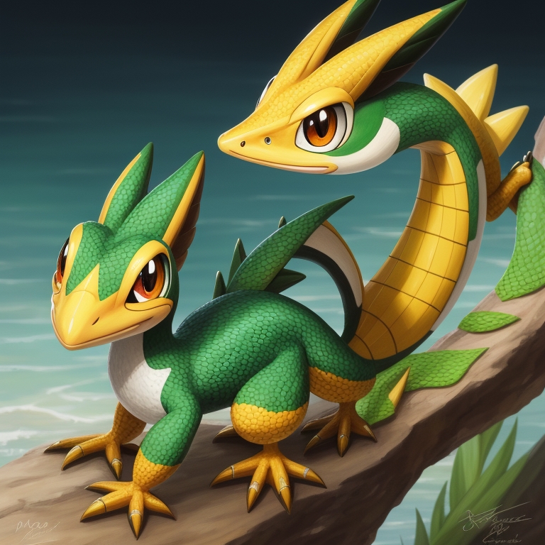 Snivy Evolution Wallpaper