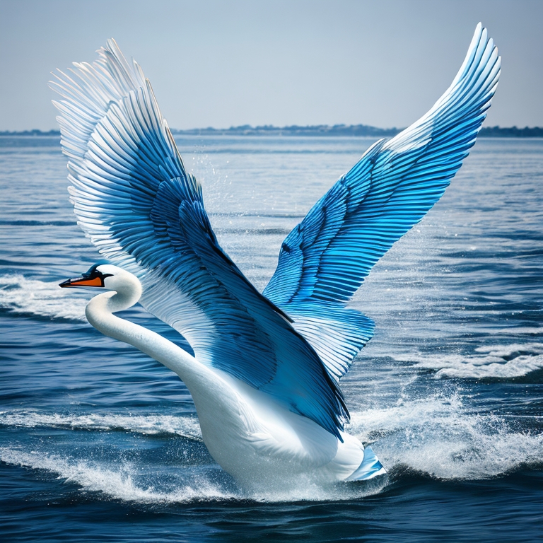 Beautiful Swan Flying