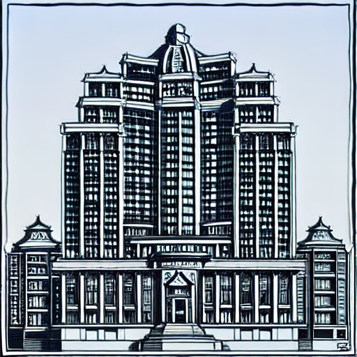 Bank Building Drawing
