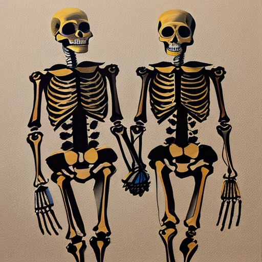 Skeletons Holding Hands