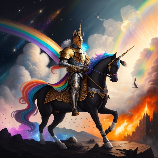 Viking Riding A Unicorn In Space