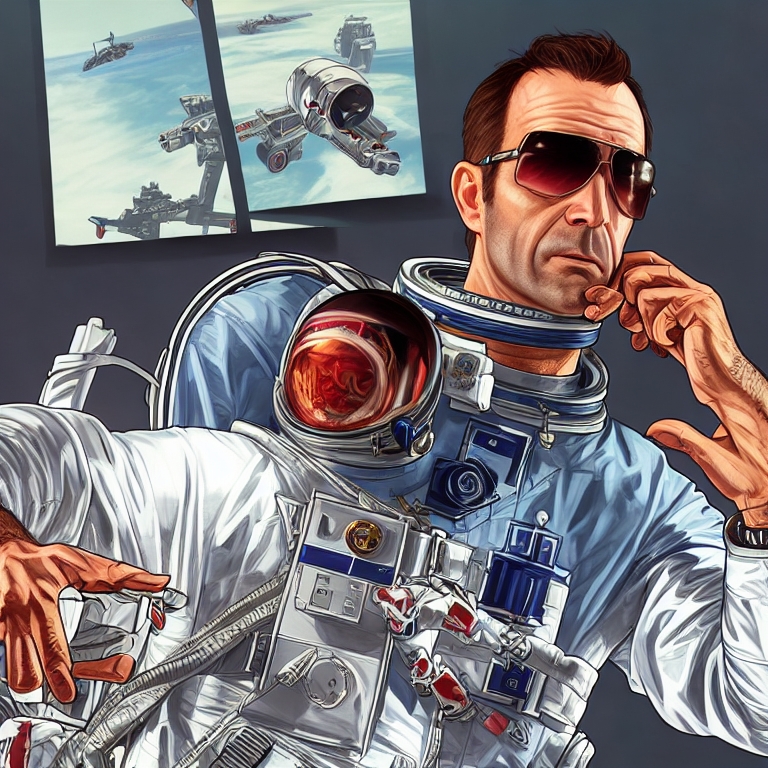 Realistic Astronaut Drawing