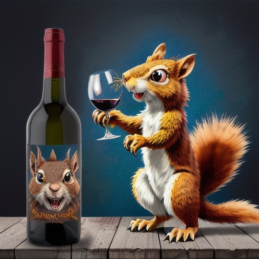 Squirrel Drinking Wine