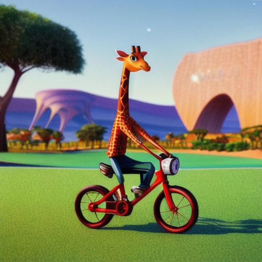 Giraffe Riding A Bike