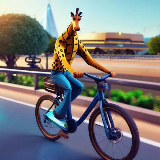 Giraffe Riding A Bike