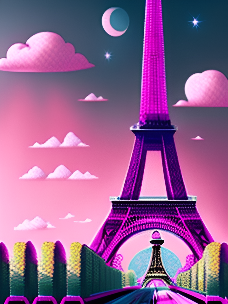 Purple Eiffel Tower Wallpaper