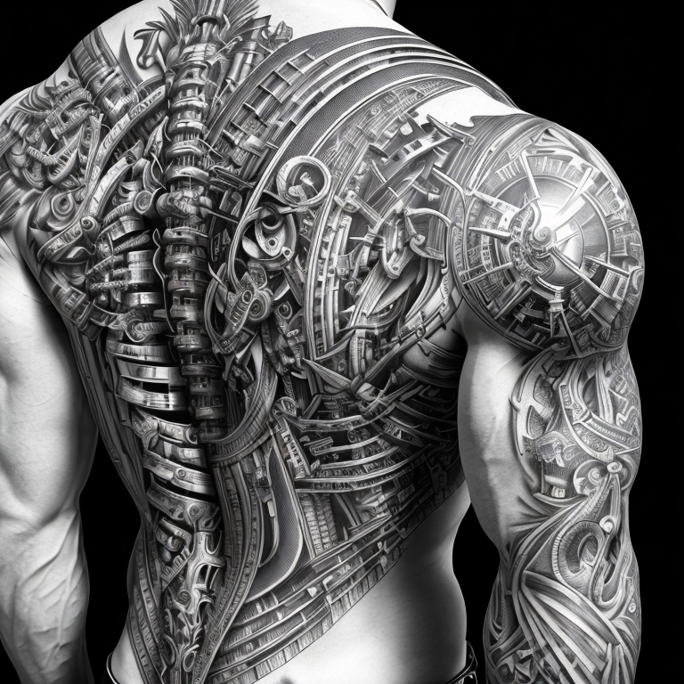 Cyborg Shoulder Tattoo