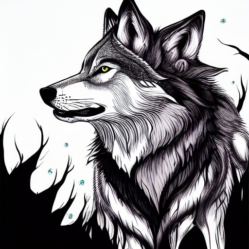Wolf Crying Drawing