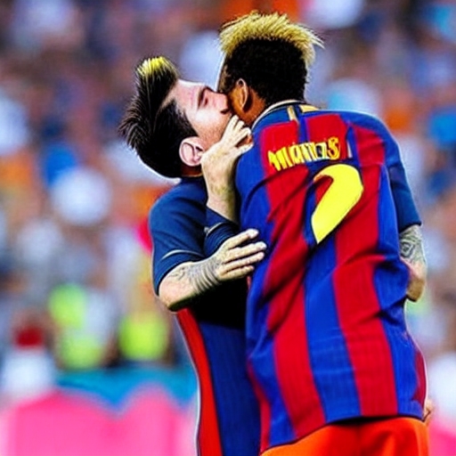 Messi And Neymar Hugging