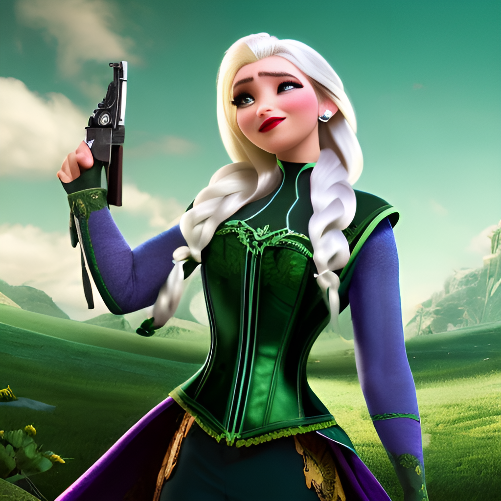 Frozen Anna Green Dress Full Body