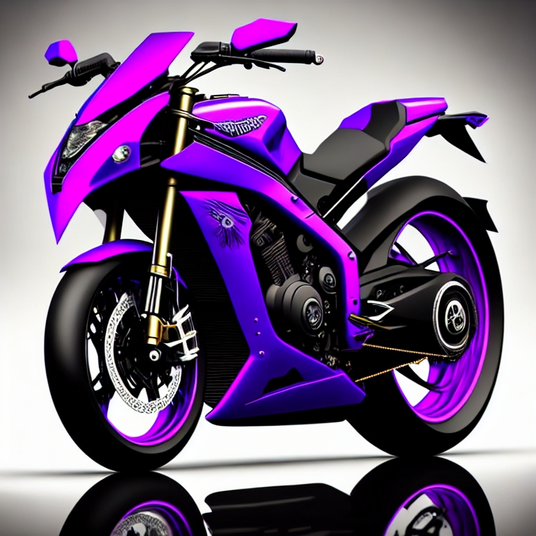 Purple And Black Motorcycle