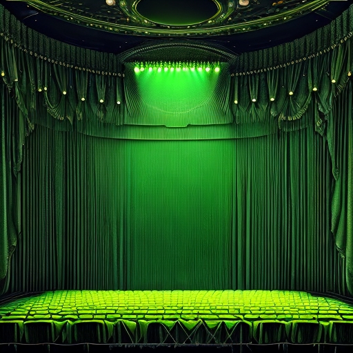 Green Stage Curtains