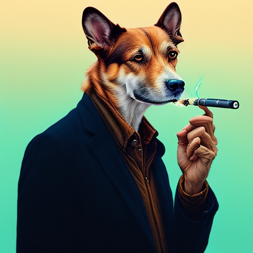 Dog Smoking Cigarette