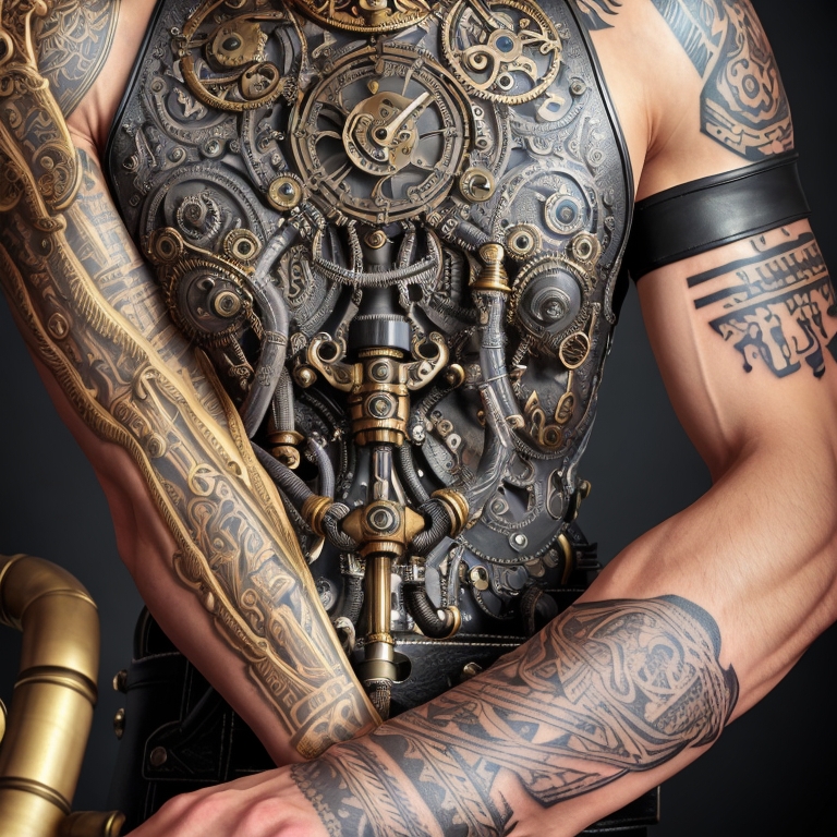 3d Mechanical Arm Tattoo