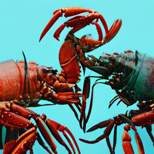 Two Lobsters Holding Hands