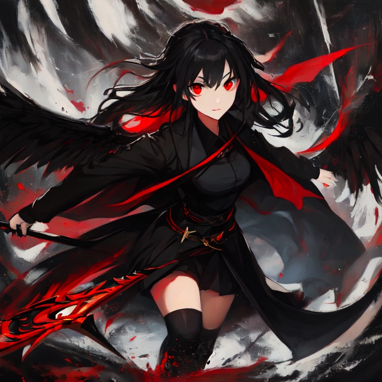Anime Girl Angel With Scythe