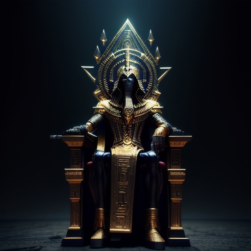 Pharaoh Sitting On Throne