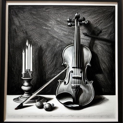 Realistic Violin Drawing