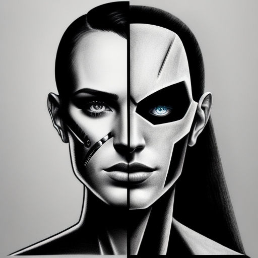 Cyborg Face Drawing