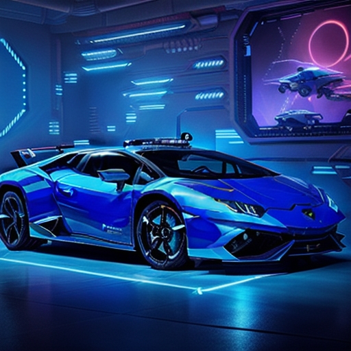 Neon Blue Lambo